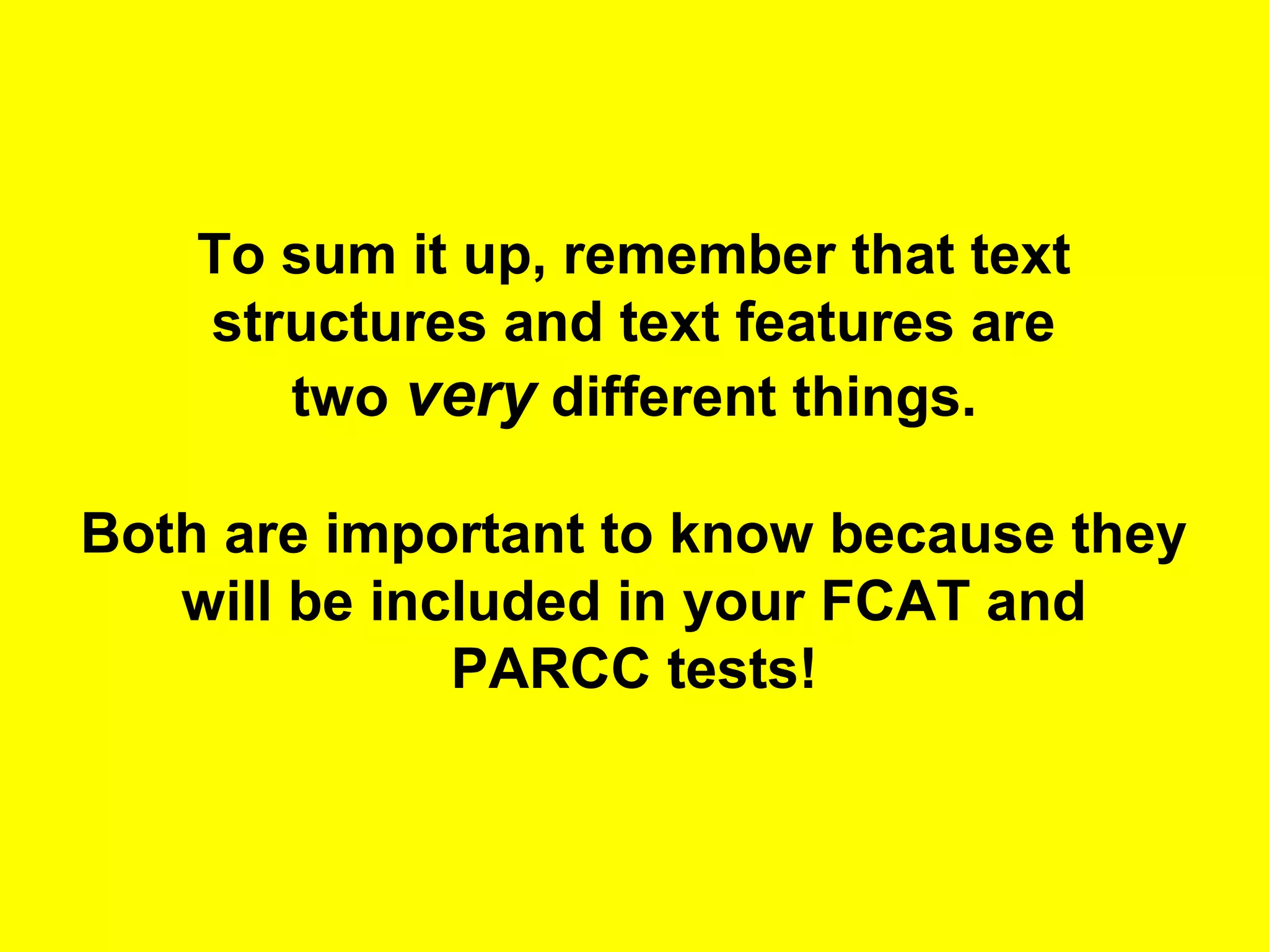Text structures v text features | PPT