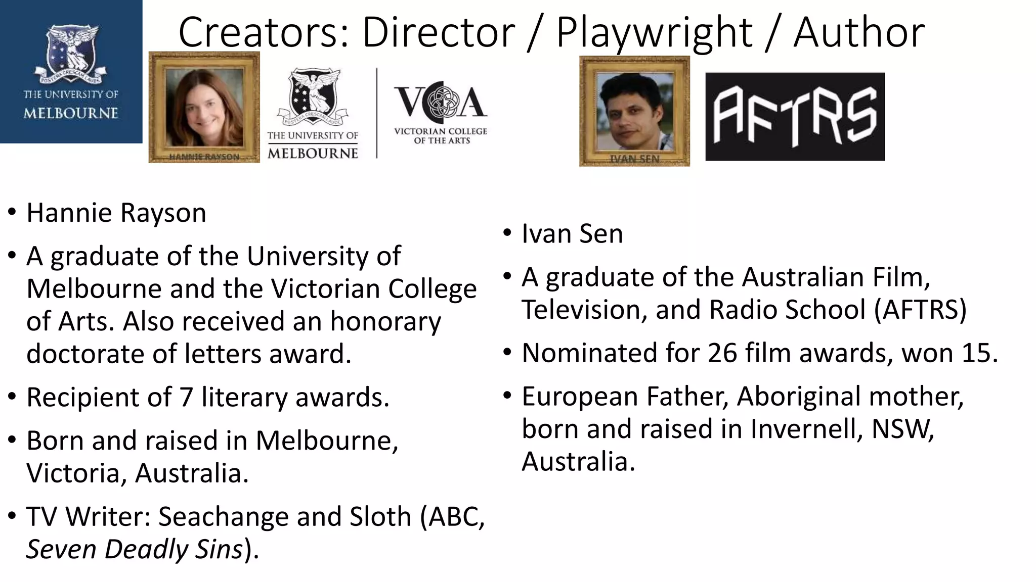 Comparing Hannie Rayson's Inheritance with Ivan Sen's Beneath Clouds | PPTX