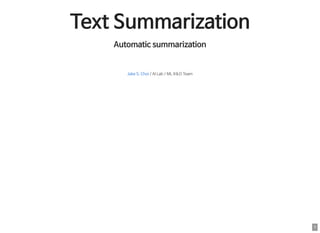 Text summarization | PPT