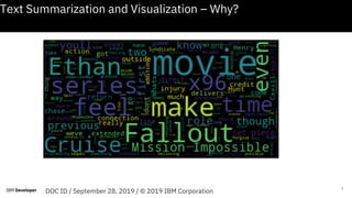Text summarization and visualizations nlp | PDF