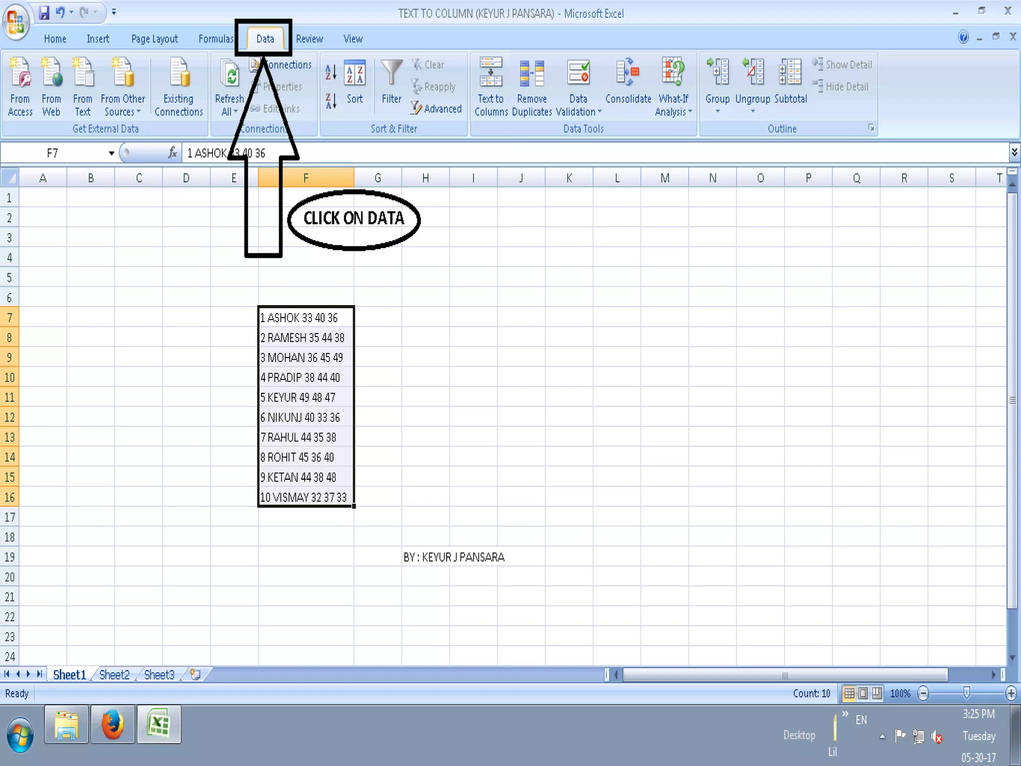 Text to column in excel | PPTX