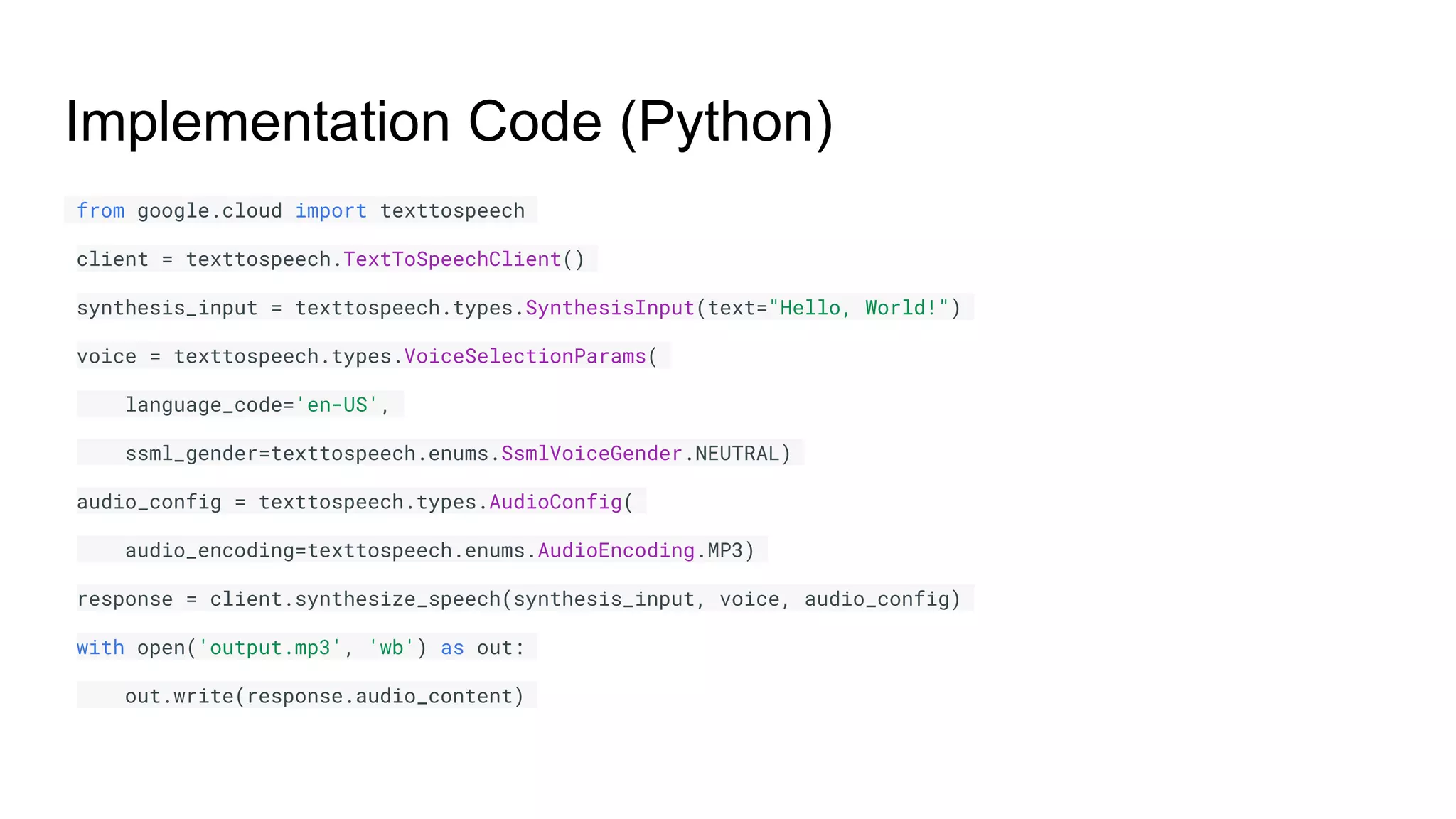 Text to speech with Google Cloud | PPTX