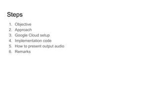 Text to speech with Google Cloud | PPTX