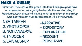 TEXT TYPE (NARRATIVE, EXPOSITORY, RECOUNT, EXPLANATION, PERSUASIVE).pptx