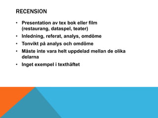 Texttyper på NP | PPTX