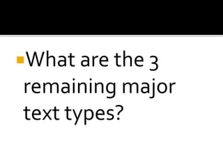 TYPE OF TEXT TEXT TYPES | PPTX
