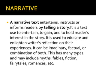 TYPE OF TEXT TEXT TYPES | PPTX