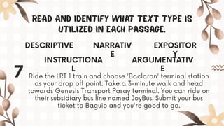 Text Types Grade 10 Lesson (Based on the MELCS) | PPTX