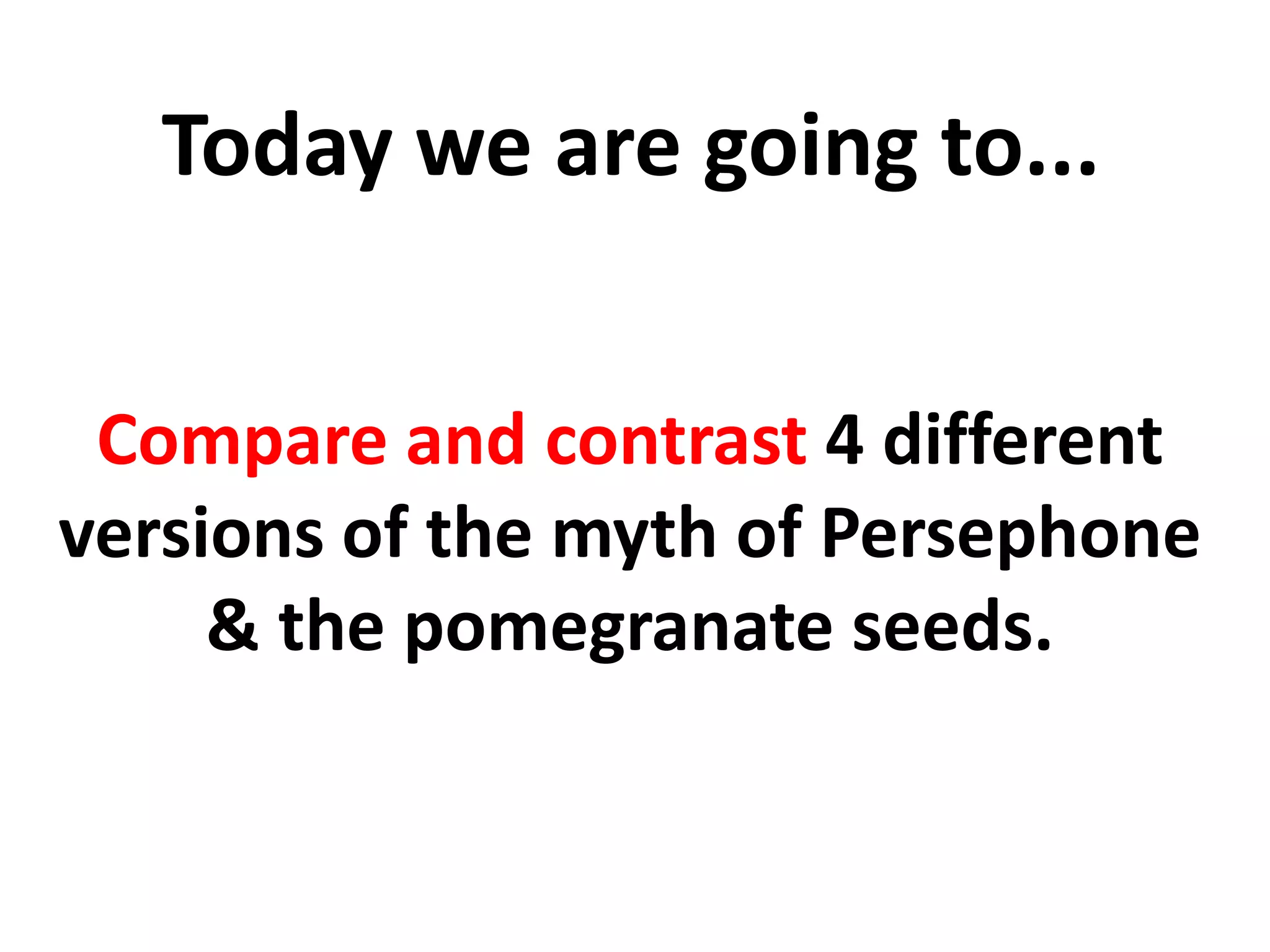 The myth of Persephone | PPTX