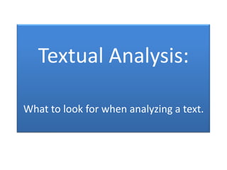 Textual analysis | PPTX