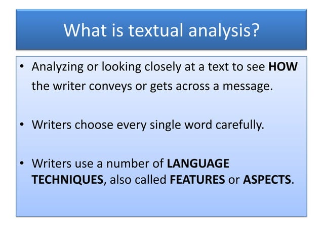 Textual analysis | PPTX