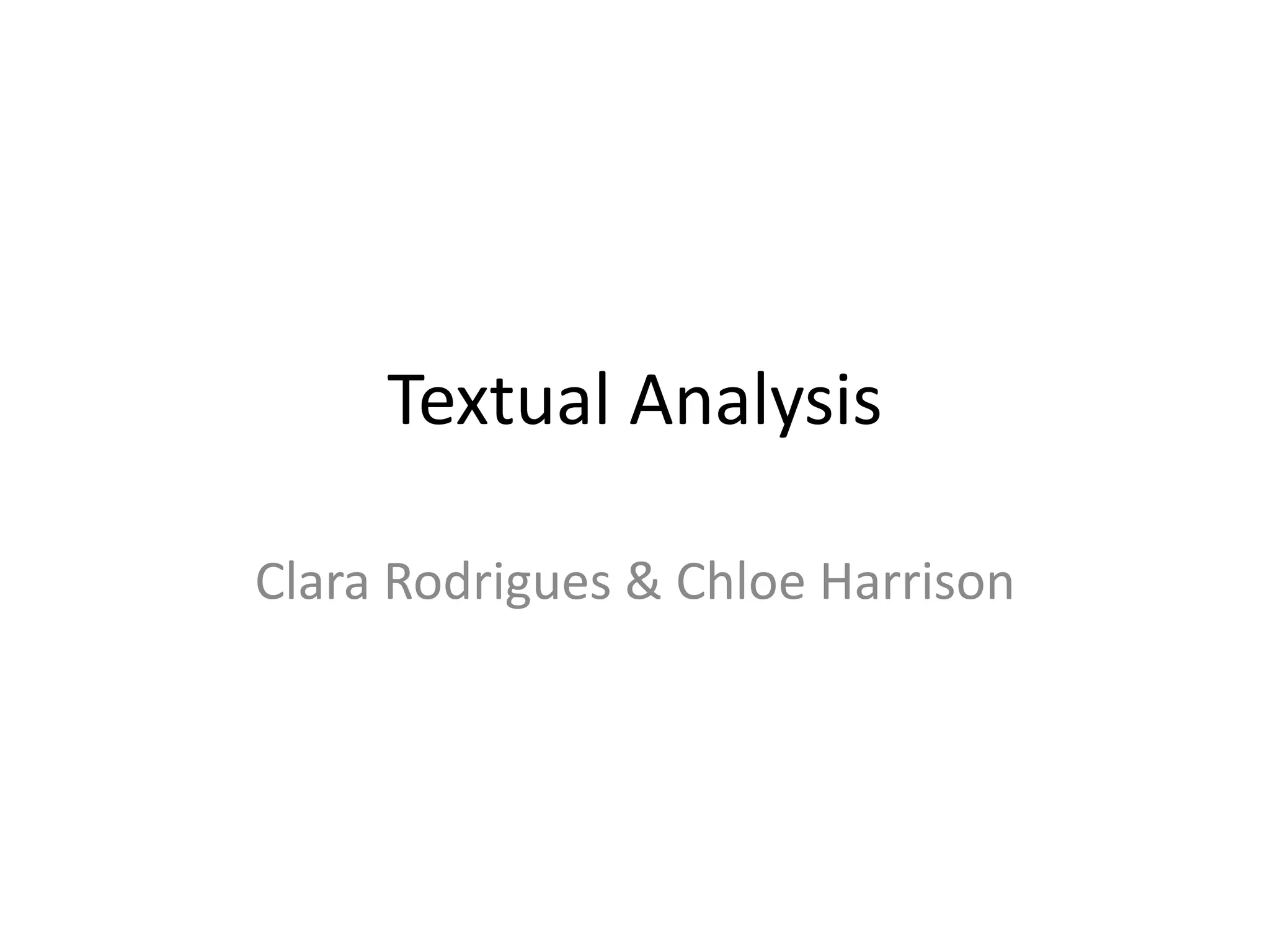 Textual Analysis Ppt