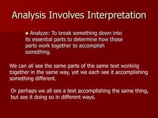Textual analysis and the importance of texting theory | PPT | Free Download
