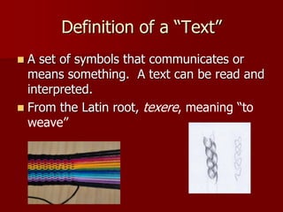 Textual analysis and the importance of texting theory | PPT | Free Download