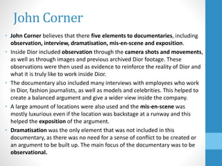 Documentary Textual Analysis - Inside Dior | PPTX | Documentary | Genres