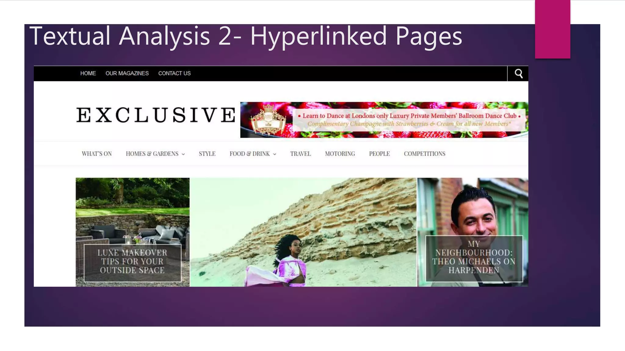 Textual analysis 2 hyperlinked pages | PPT