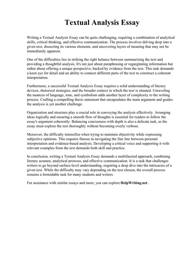 Textual Analysis Essay. United States Military Academy | PDF