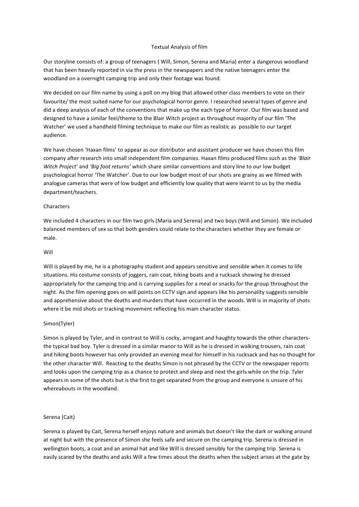 Textual Analysis Of Film Textual Analysis Of Film