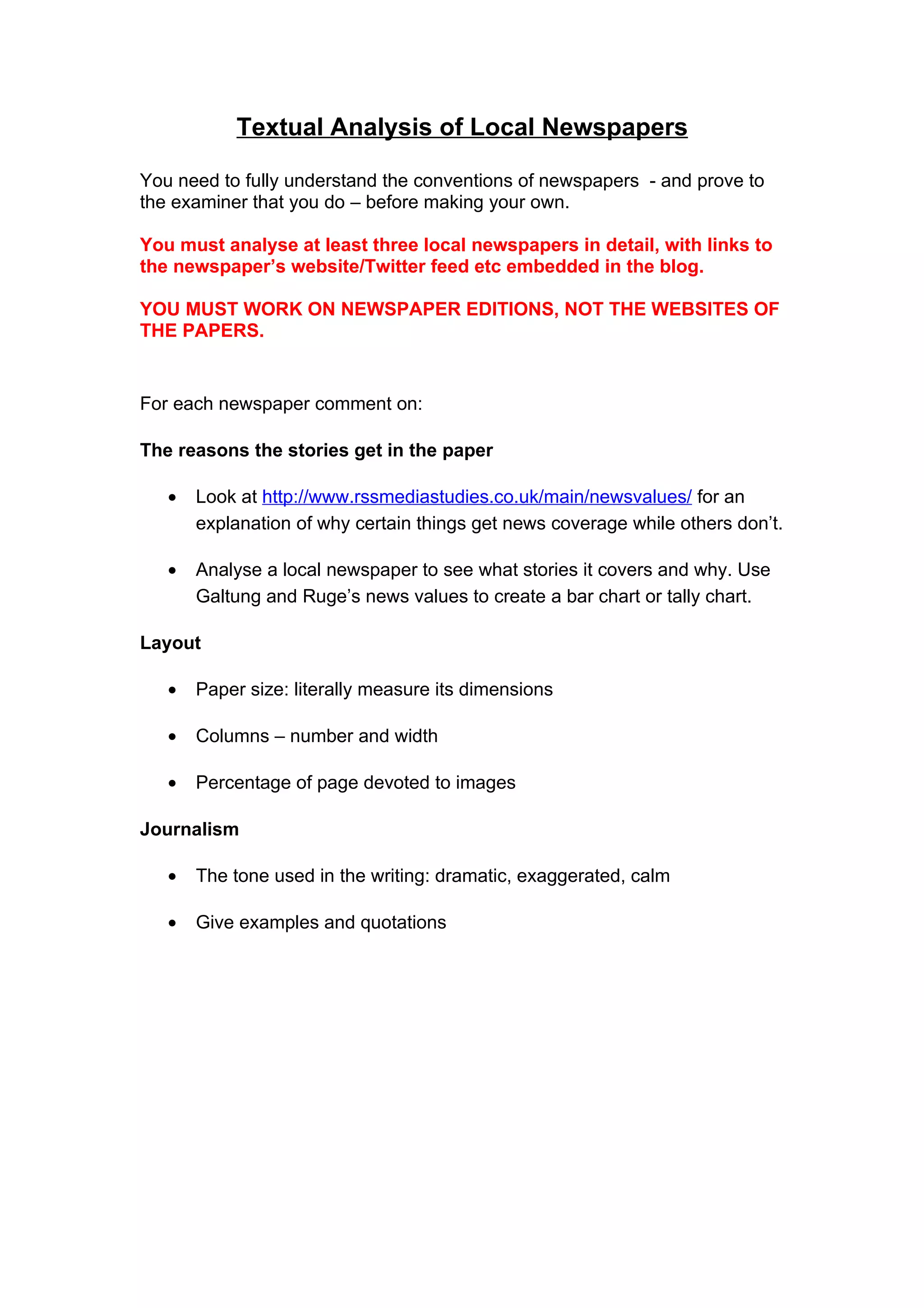 Textual analysis of newspapers | DOC