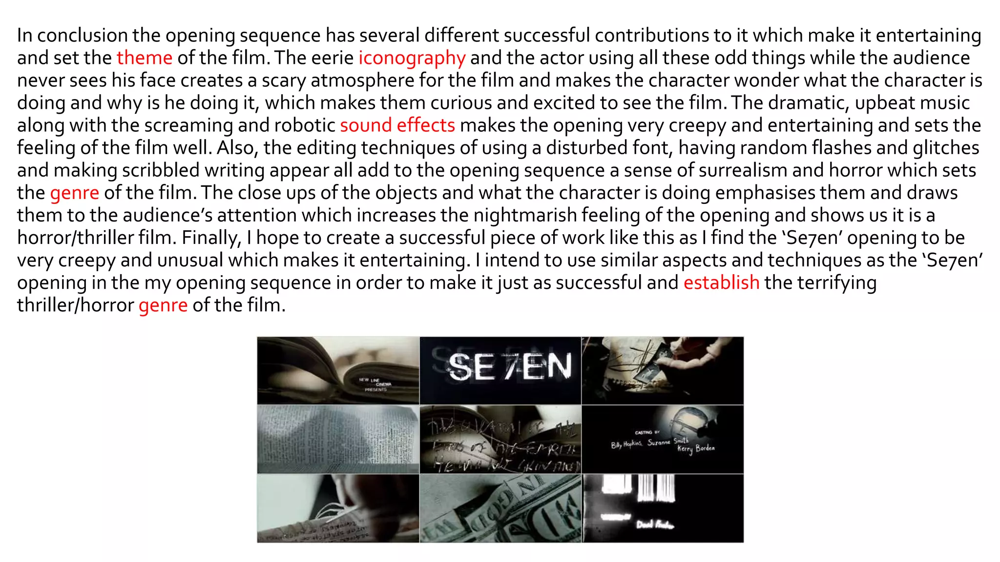 Textual Analysis of 'Se7en' | PPT