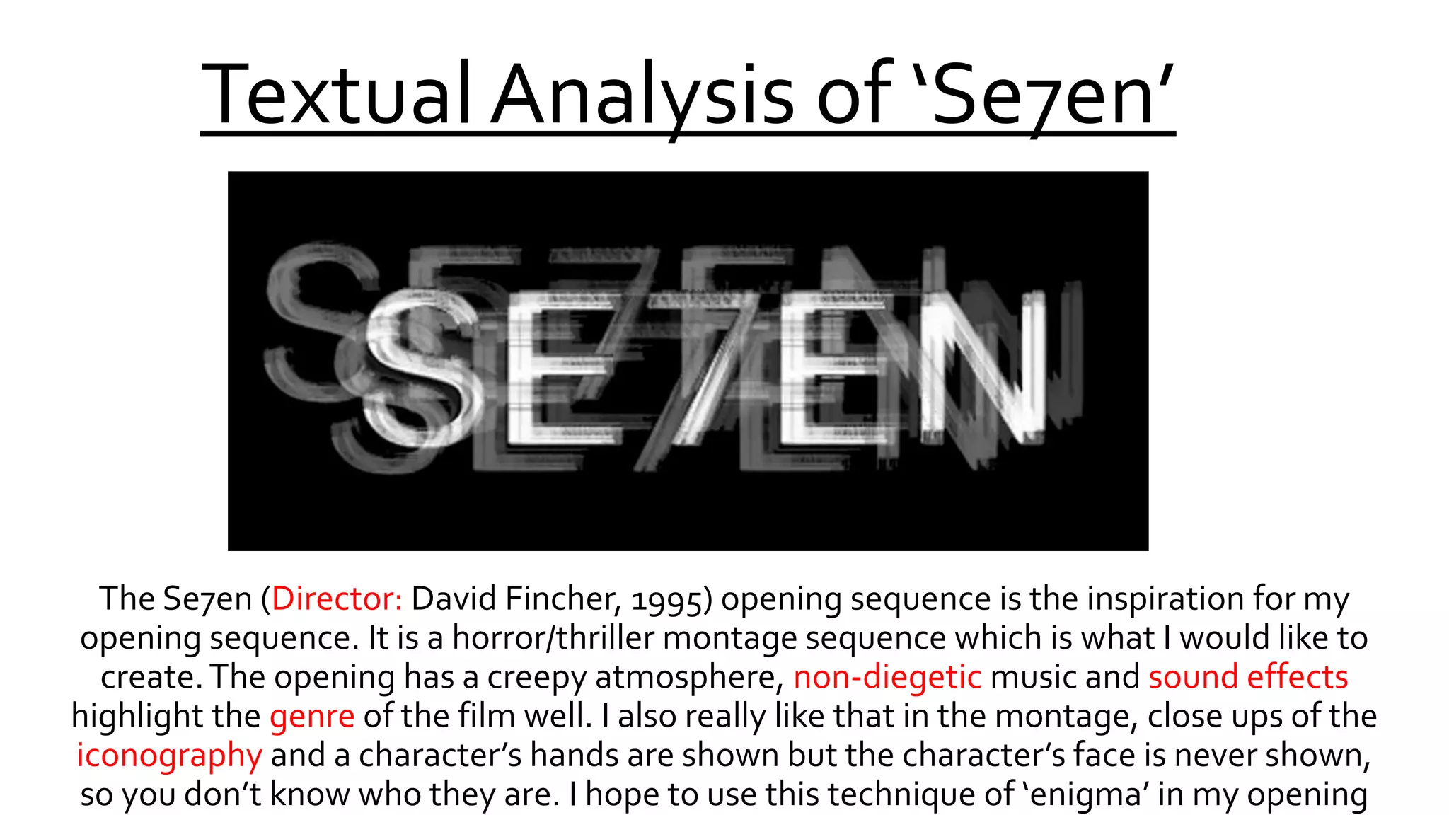 Textual Analysis of 'Se7en' | PPT
