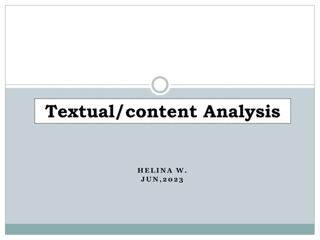 Textual analysis Or Content Analysis ppt | PPTX | Science