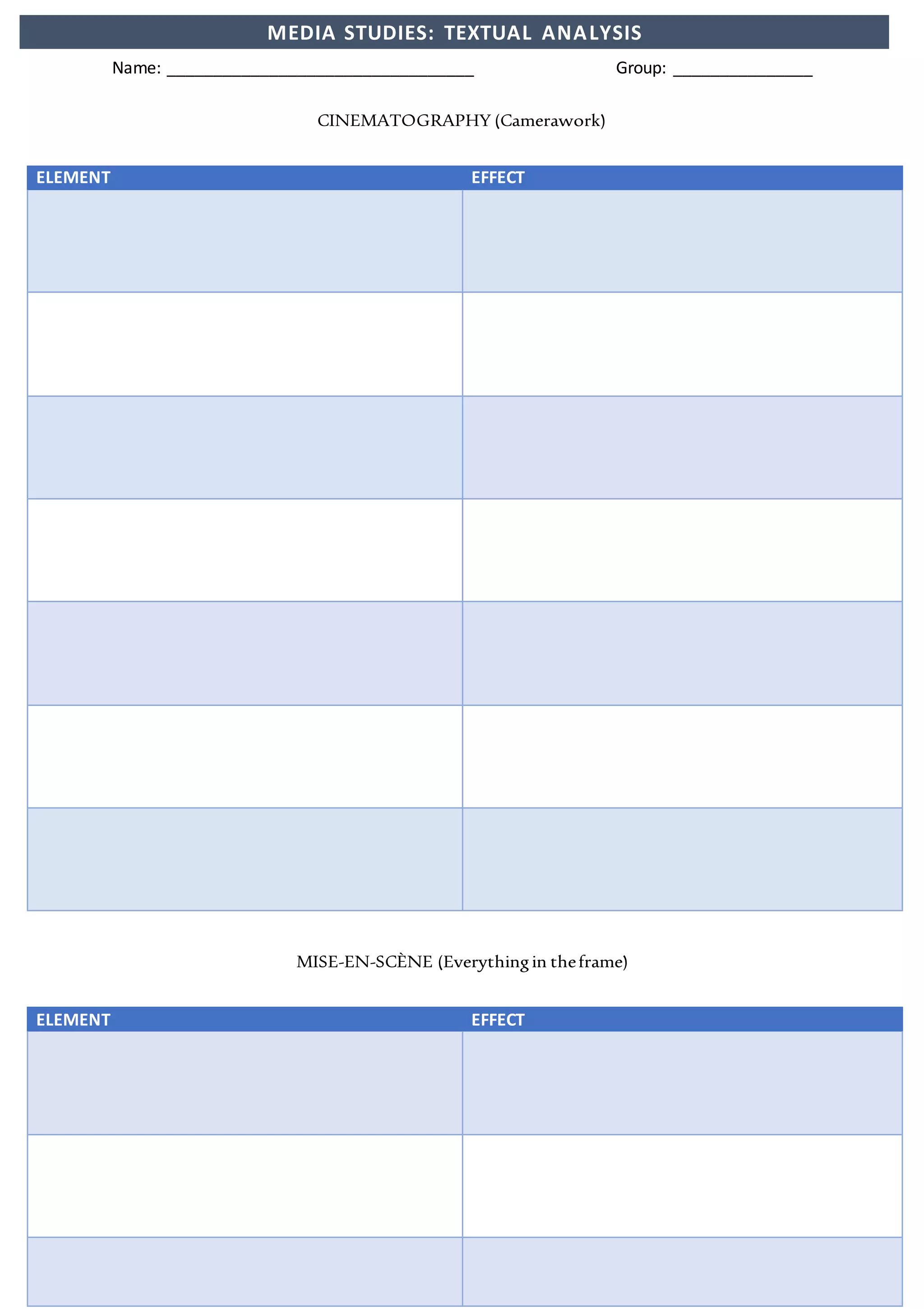 Textual analysis template | DOCX