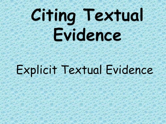 Textual evidence | PPTX