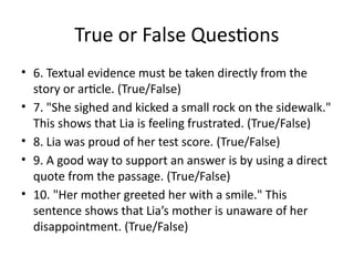 Textual_Evidence_Quiz Reading and Writing.pptx