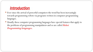 TEXTUAL ROBOT LANGuages description and classification | PPT