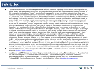Textura f1 q14 earnings slides final | PDF