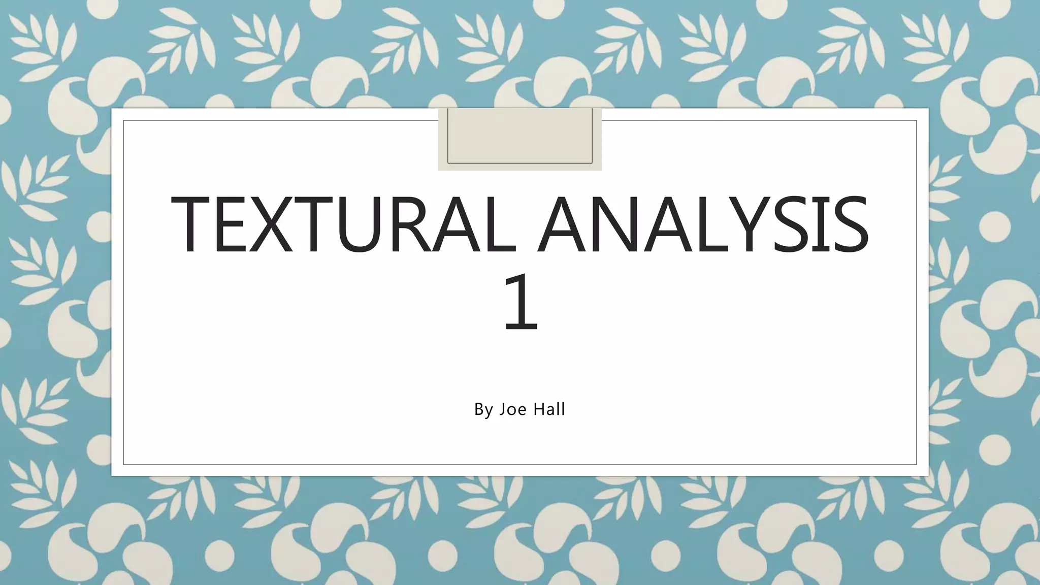 Textural analysis 1 | PPTX | Cameras and Camcorders | Consumer Electronics