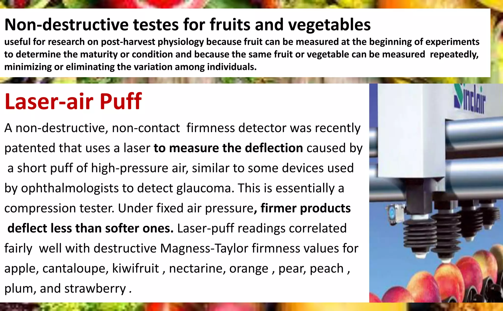 Textural attributes of fruits and vegetables | PPTX