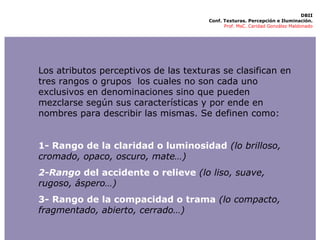 TEXTURAS. Atributos y Clasificaciones. | PPT