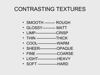 visual and tectile textures | PPT