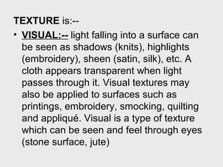 visual and tectile textures | PPT