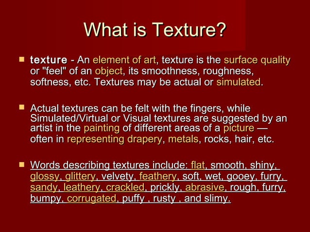 Texture-Element of Design-Art Lesson | PPT