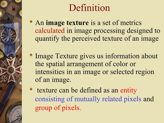 Texture in image processing | PPT