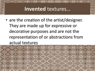 Invented Texture Examples