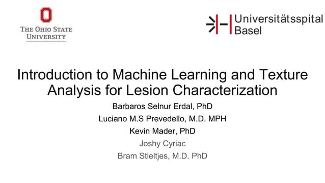 Introduction to Machine Learning and Texture Analysis for Lesion Characterization | PPTX | Lung ...