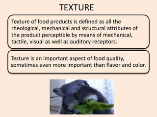 Texture analysis of food | PPTX