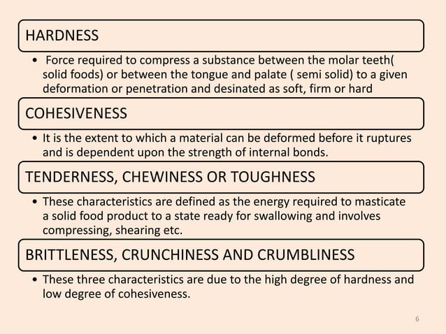 Texture analysis of food | PPTX | Oral care | Personal Care