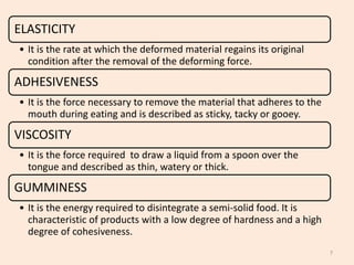 Texture analysis of food | PPTX