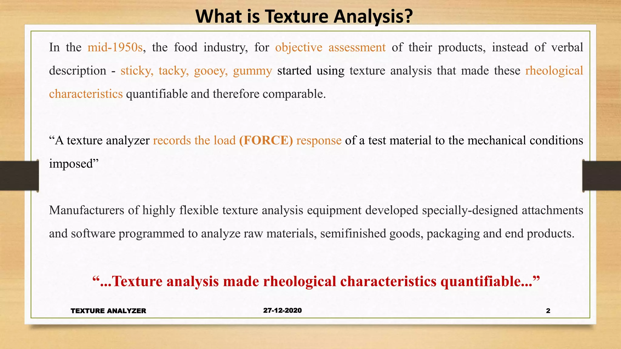 Texture analyzer | PPTX