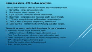 Texture analyzer ppt | PPTX