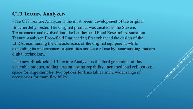 Texture analyzer ppt | PPTX