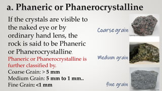 TEXTURE AND STRUCTURE OF IGNEOUS ROCK | PPTX