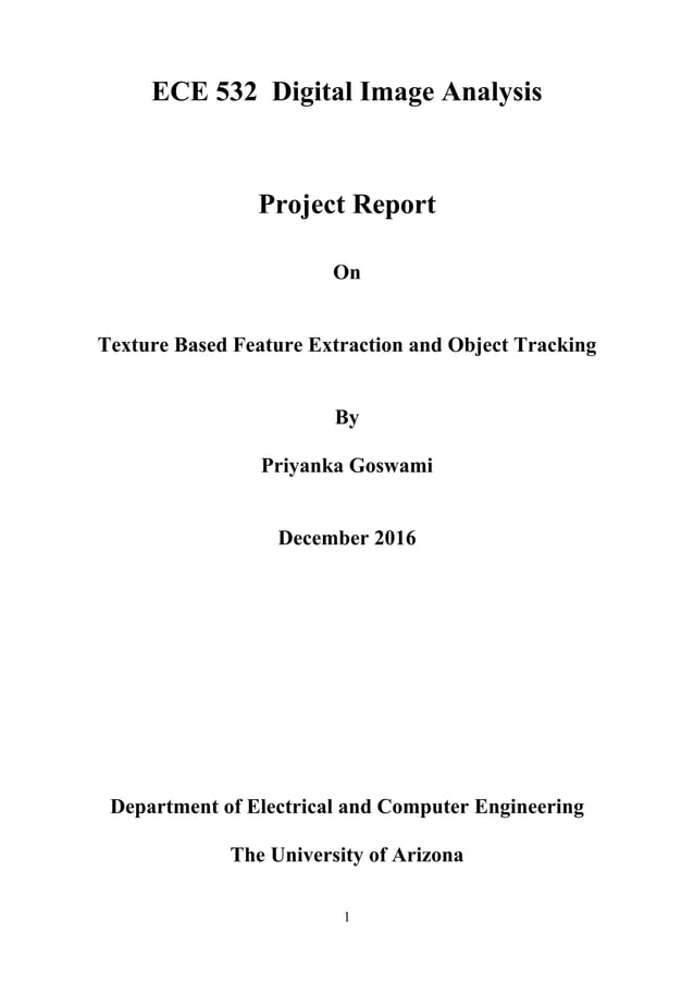 Texture based feature extraction and object tracking | PDF