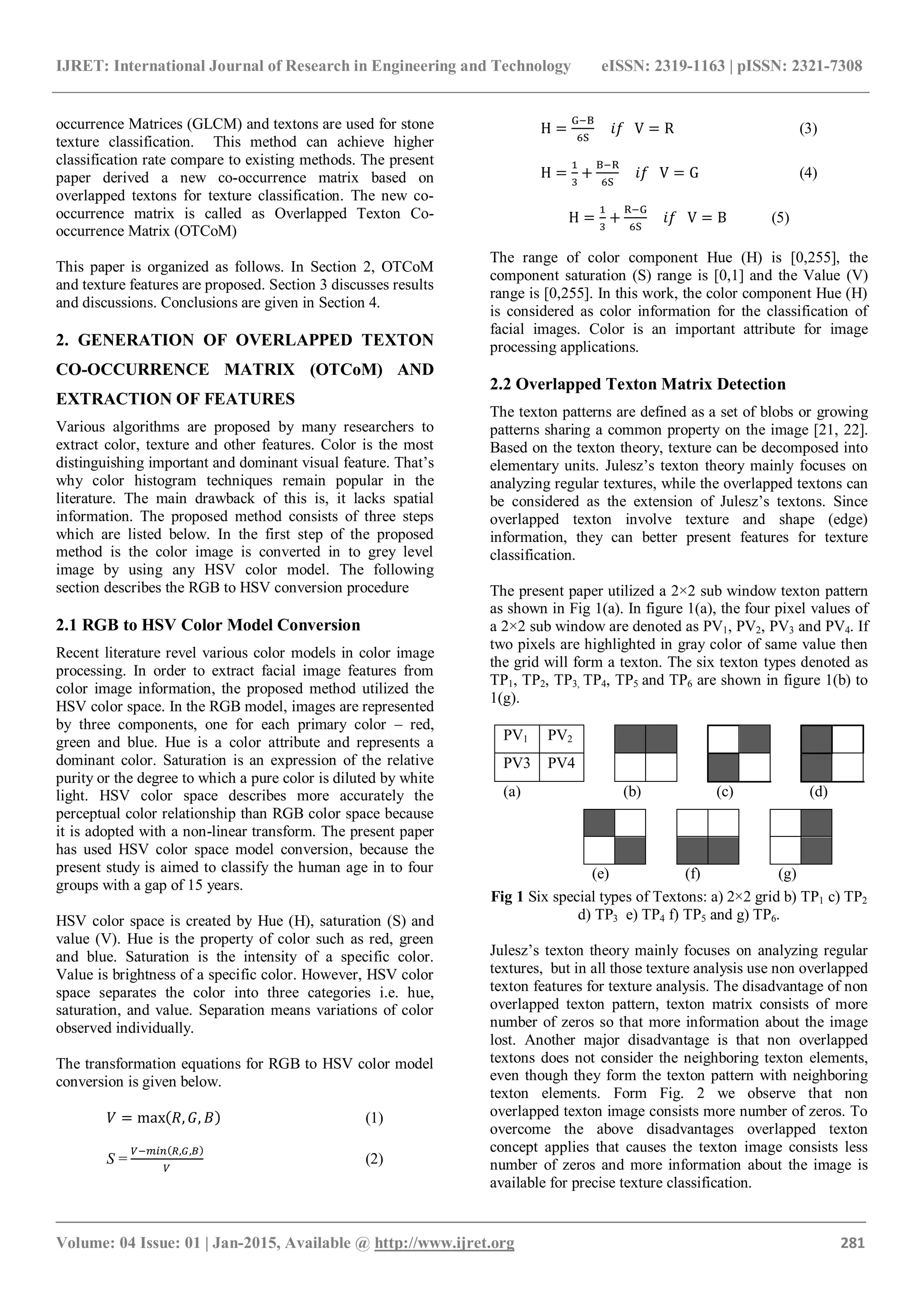 Texture Classification Based On Overlapped Texton Co Occurrence Matrix Otcom Features Pdf