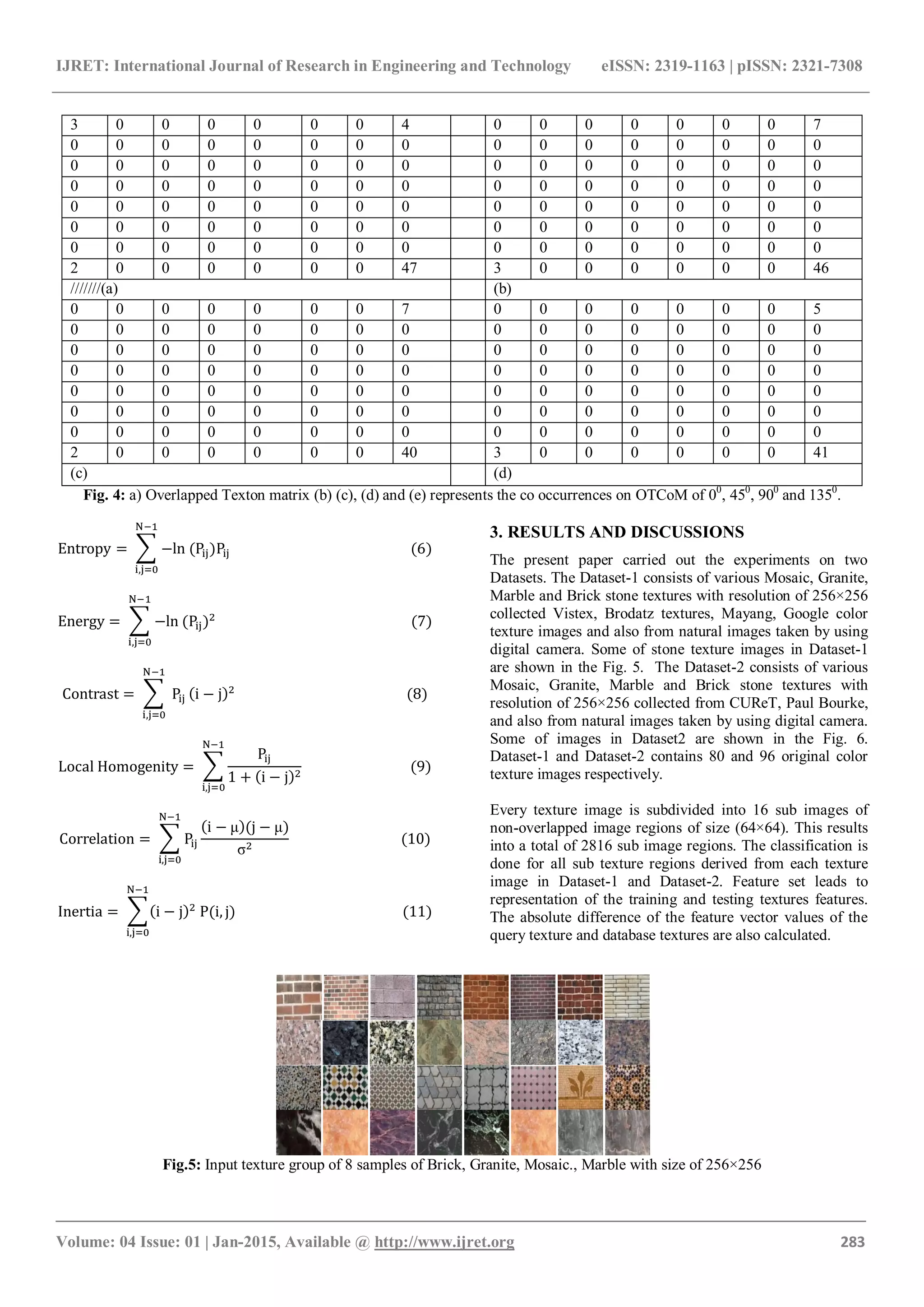 Texture Classification Based On Overlapped Texton Co Occurrence Matrix Otcom Features Pdf